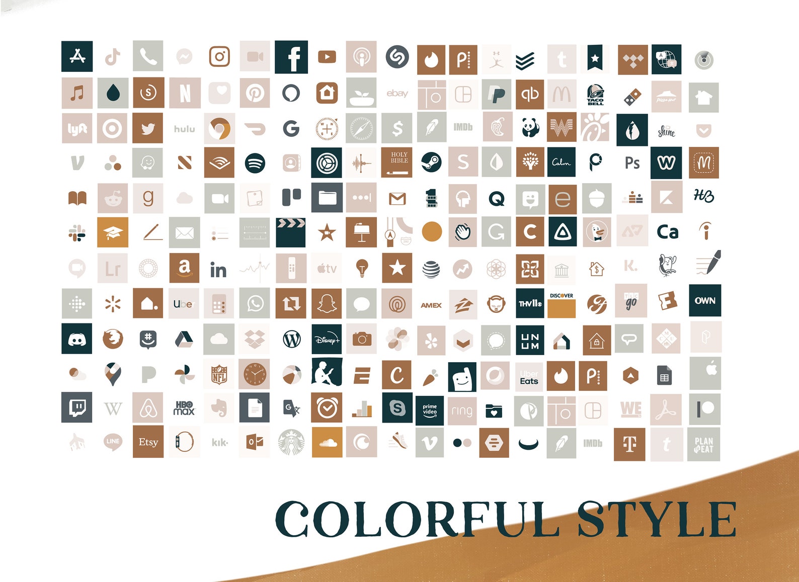 Adventure Hand-painted Boho App Kit IOS 14-15 2000 Boho | Etsy