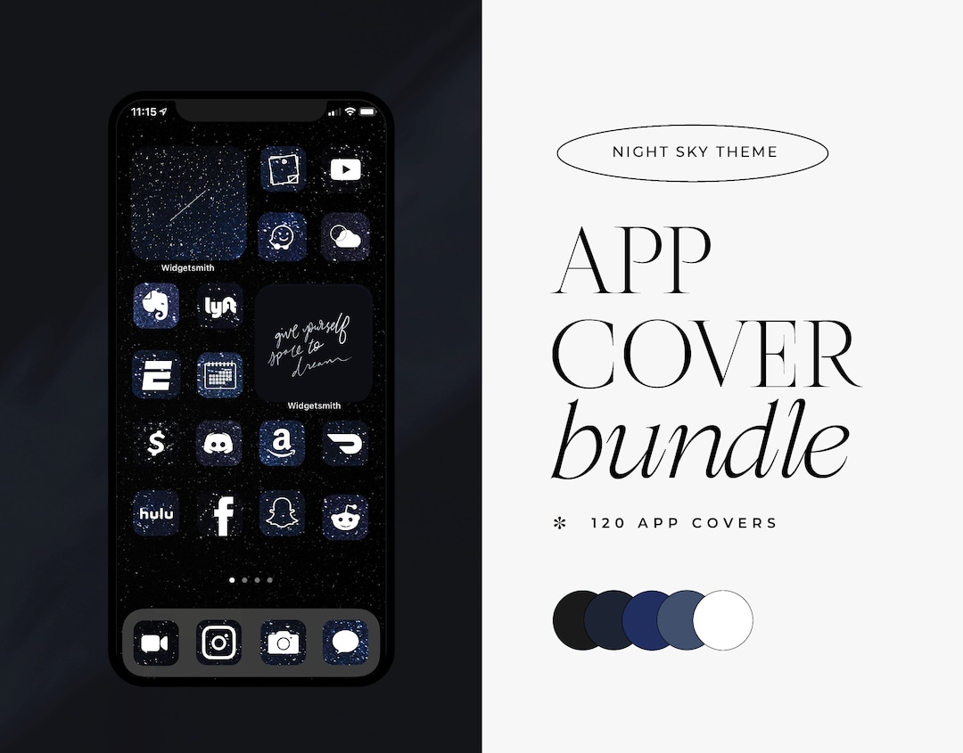 Night Sky | IOS iPhone App Shortcut Icons Theme | 120 Icons | Galaxy ...