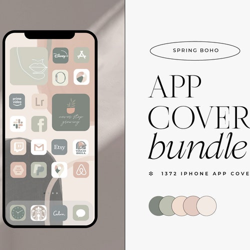 Neutral Handlettered Icon Theme Pack IOS 14-15 App Covers - Etsy