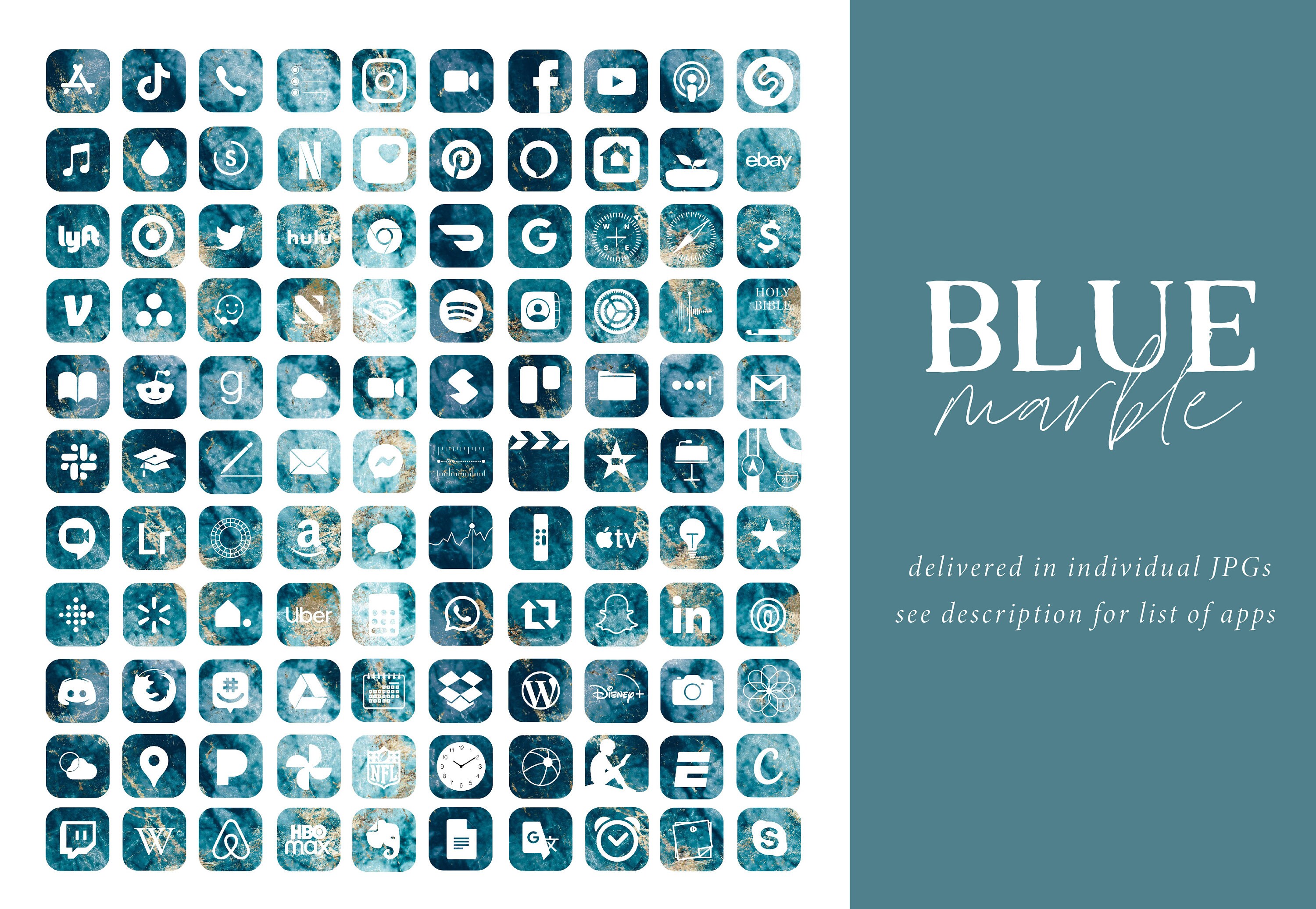 550 Icons MEGA Marble Ios iPhone Apps | Black, White, Grey, Blue, Pink ...