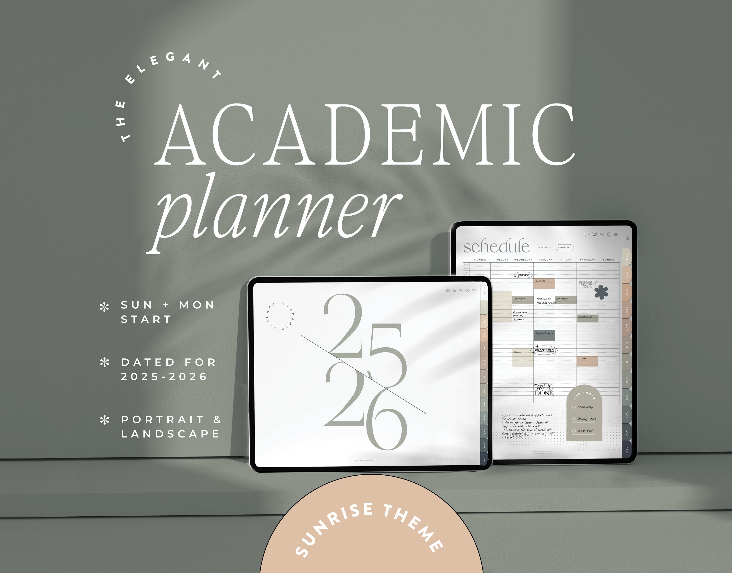 2025-2026 Academic Digital Planner – Goodnotes & Notability (sunrise ...