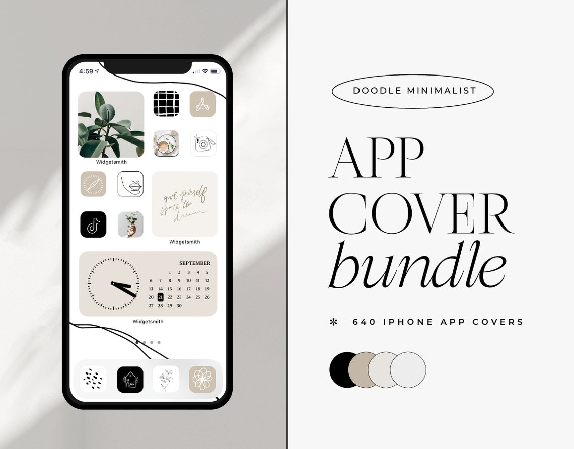 Minimalist Icon Theme Pack for Iphone IOS 14-15 App Covers - Etsy