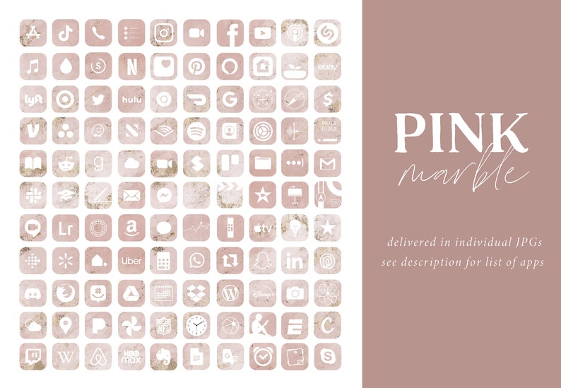 550 Icons MEGA Marble Ios iPhone Apps | Black, White, Grey, Blue, Pink ...