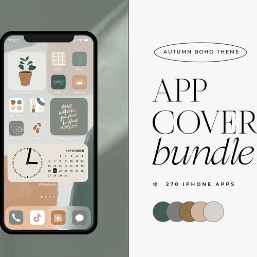 Neutral Handlettered Icon Theme Pack IOS 14-15 App Covers - Etsy