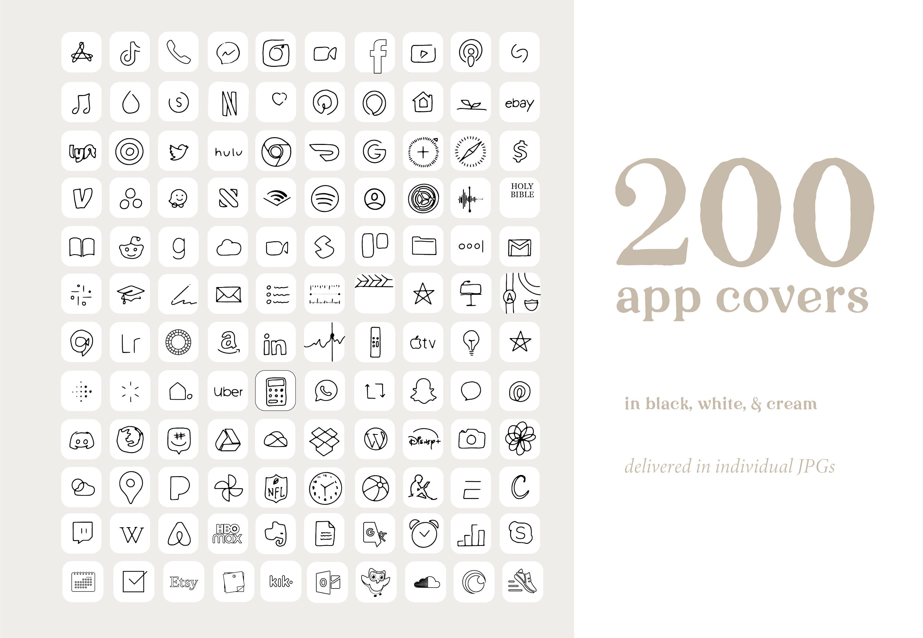 Minimalist Icon Theme Pack for Iphone IOS 14-15 App Covers | Etsy Canada