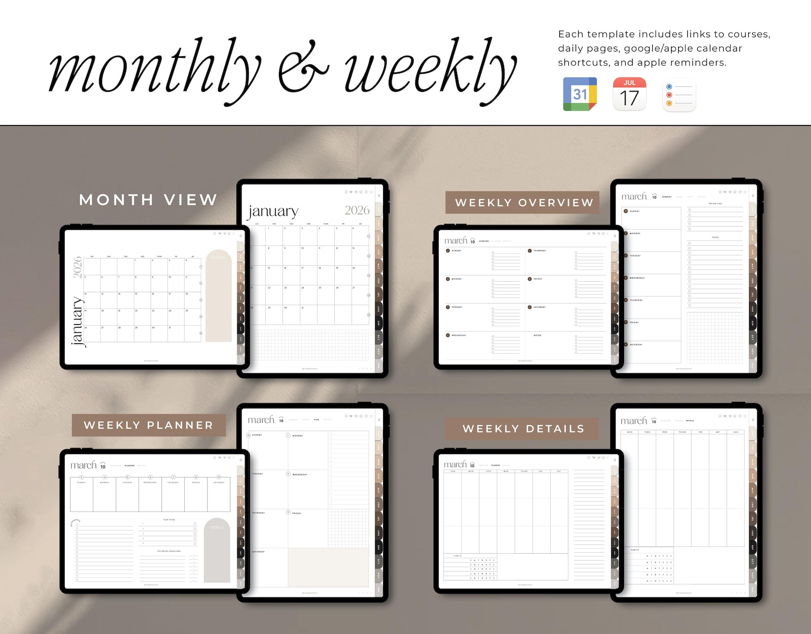 2025-2026 Academic Digital Planner – Minimalist, Goodnotes, Notability ...