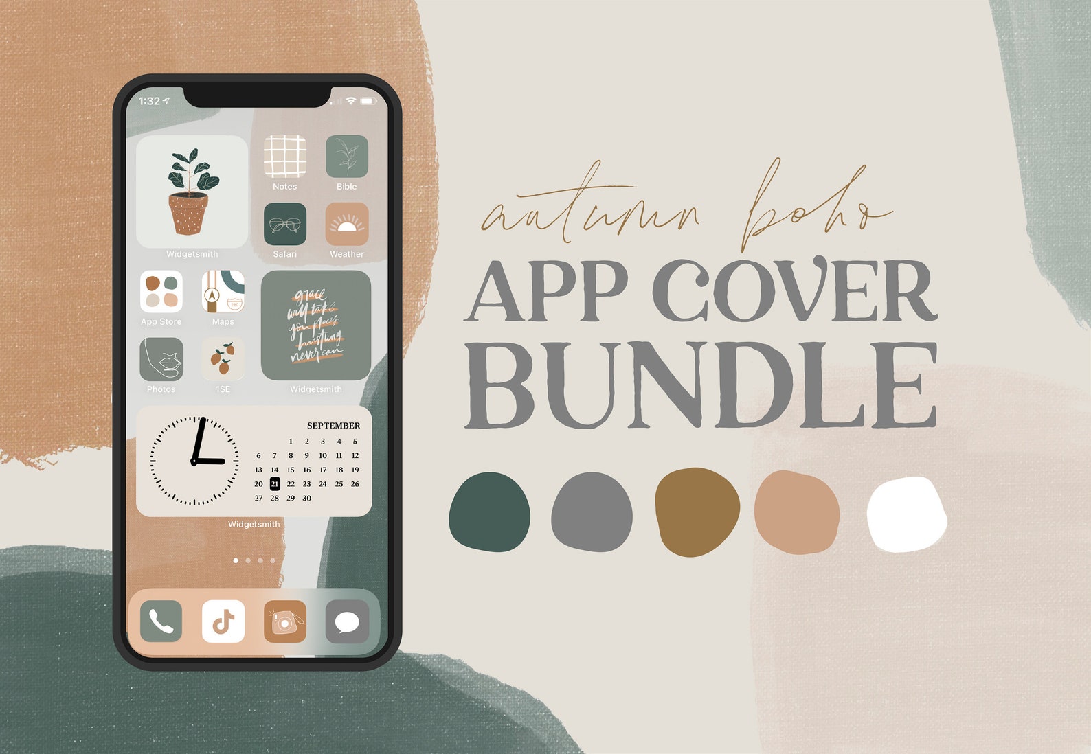 Autumn Boho Icon Theme Pack IOS 14-15 App Covers - Etsy