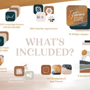 Adventure Hand-painted Boho App Kit IOS iPhone Shortcuts 2000 Boho ...