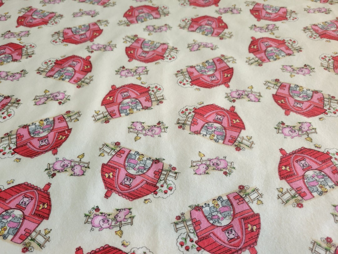Flannel Baby Blanket-barn Baby Blanket-little Pigs Blanket-pink Dimple ...