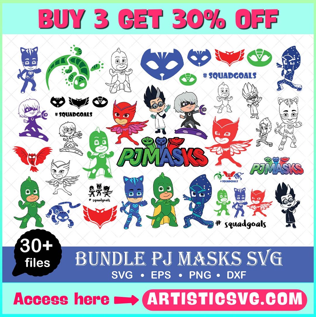 PJ Mask Svg Bundles, PJ Mask Clip Art, Pj Masks Hero Png, Pj Mask ...