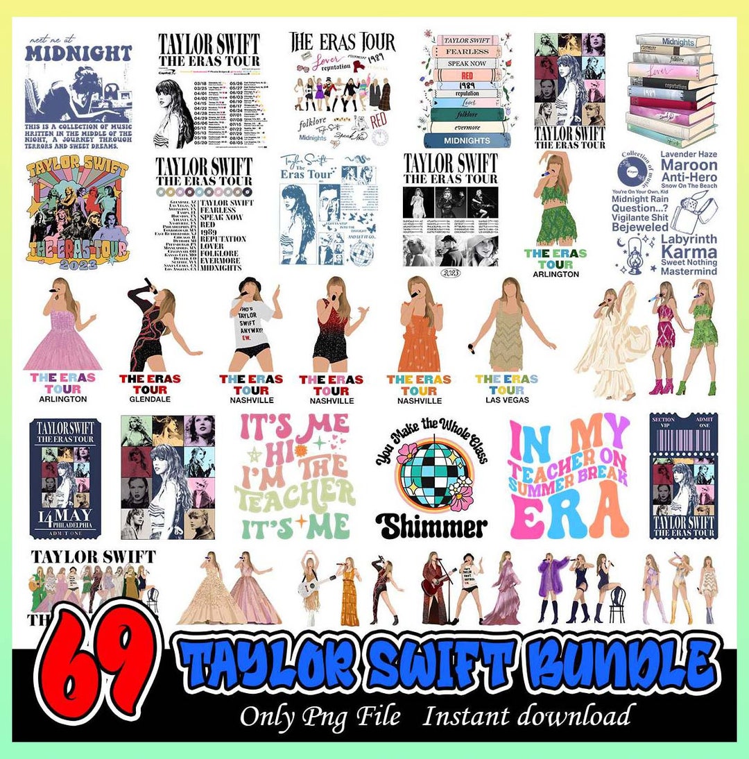 Taylor Swift Eras Tour Png Bundle, Taylor Swiftie Eras 2023 Png, Taylor ...