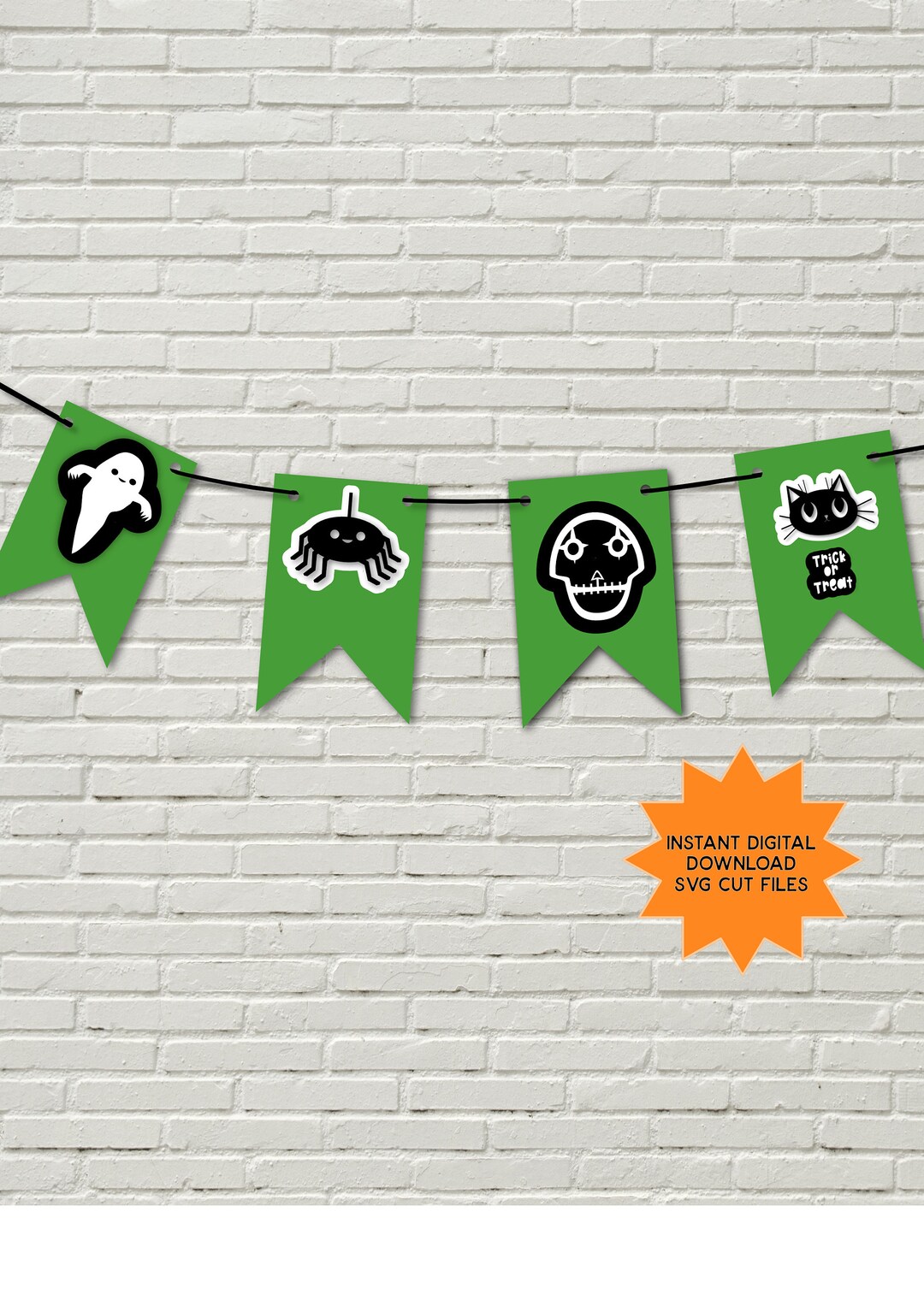 Creepy Cute Halloween Bunting Cut File Spooky Banner SVG - Etsy