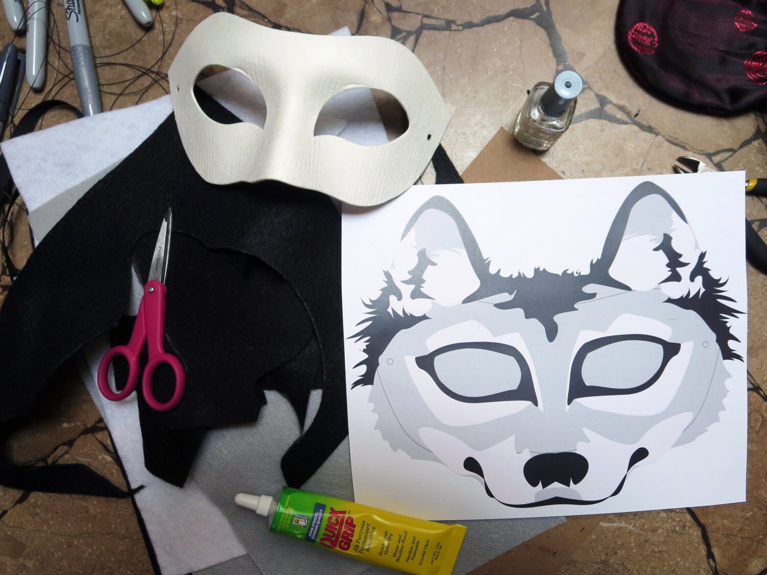 Felt Wolf Mask (digital File) | Cosplay Pattern | Create Your Own ...