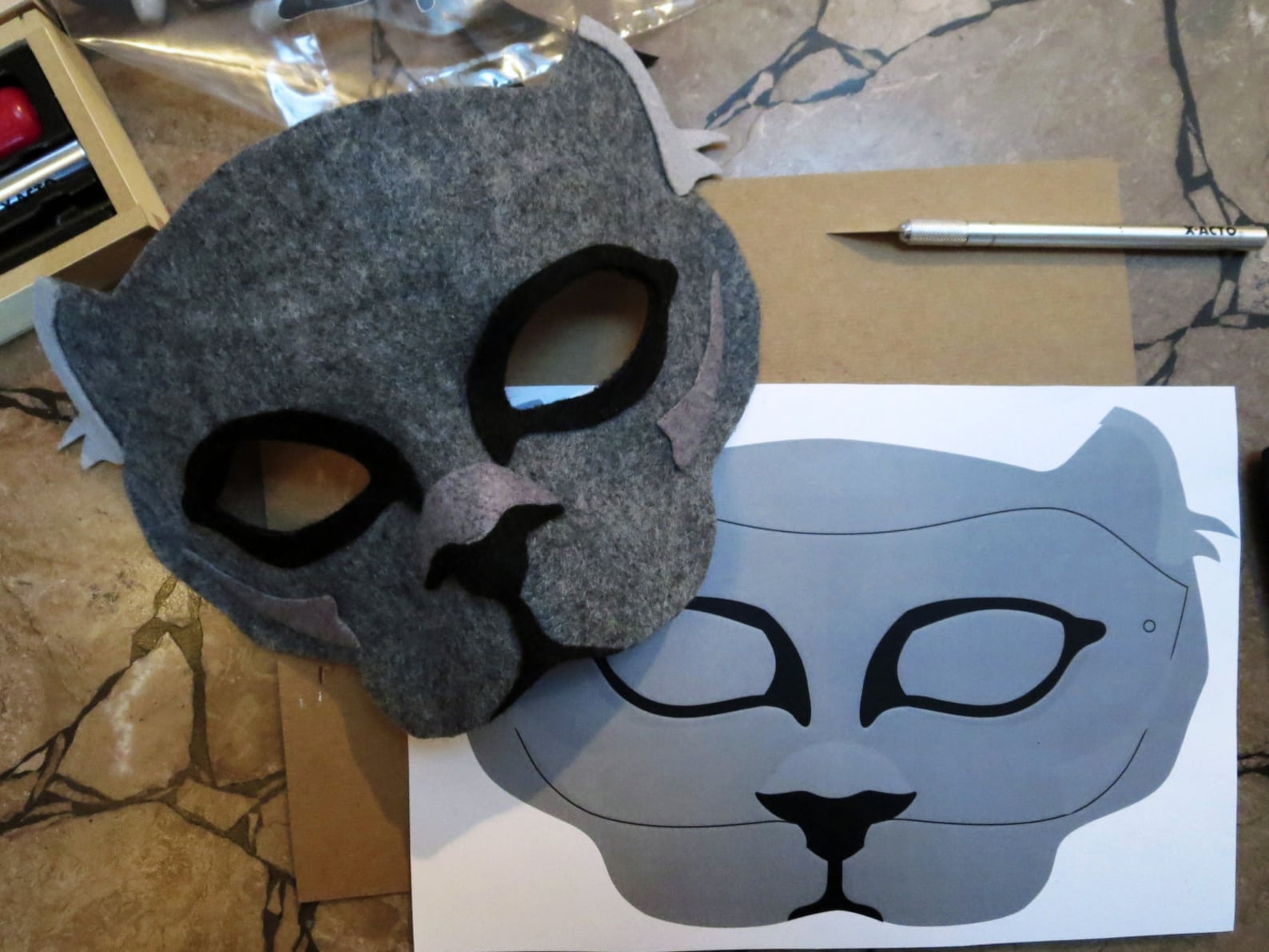 Felt Panther Mask digital File Cosplay Pattern Create Your Own Therian ...