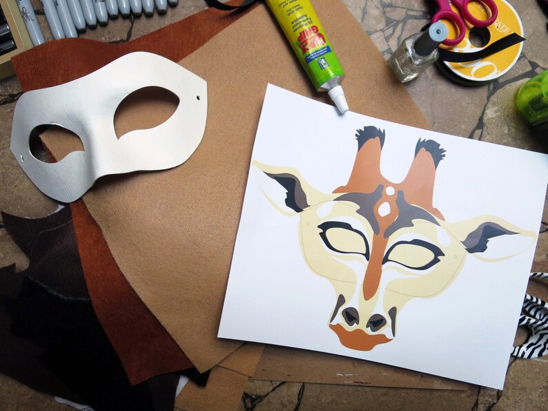 Felt Giraffe Mask (digital File) | Cosplay Pattern | Create Your Own ...