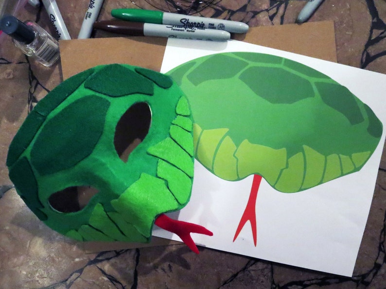 Felt Snake Mask (digital File) | Cosplay Pattern | Create Your Own ...