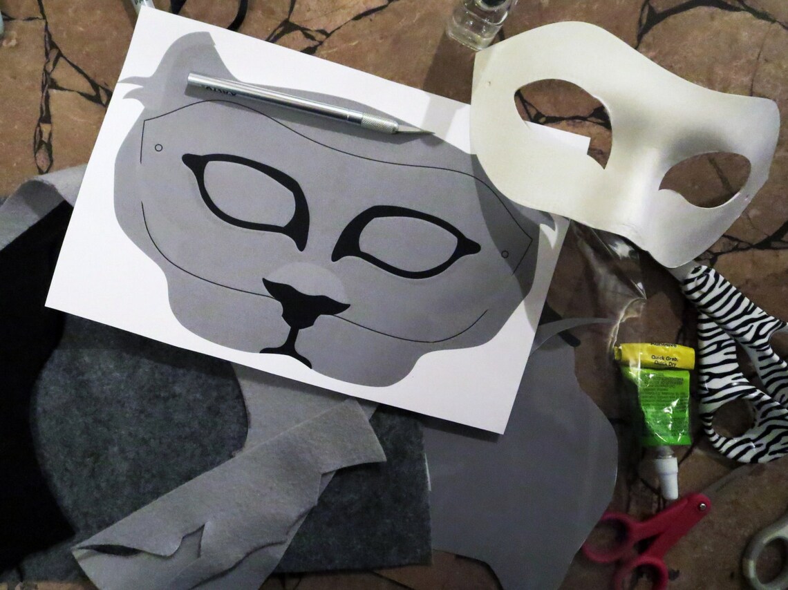 Felt Panther Mask digital File Cosplay Pattern Create Your Own Therian ...
