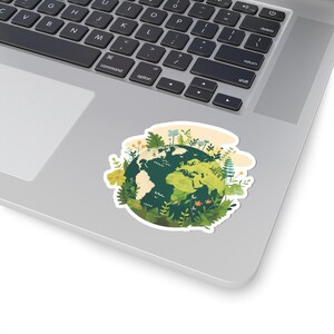 Earth Day Sticker: Vibrant Floral Planet, Eco-friendly Vinyl - Etsy