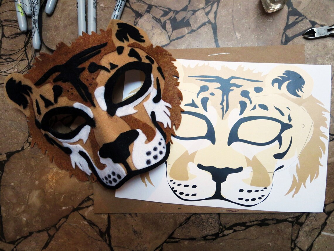 Felt Liger Mask digital File Cosplay Pattern Create Your Own Therian ...