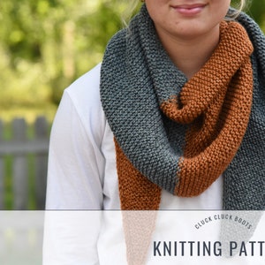 ROWAN Two Color Scarf Knitting PATTERN | Knit Shawl | Beginner Scarf ...