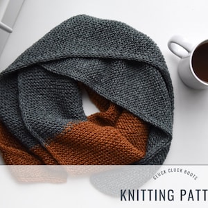ROWAN Two Color Scarf Knitting PATTERN | Knit Shawl | Beginner Scarf ...