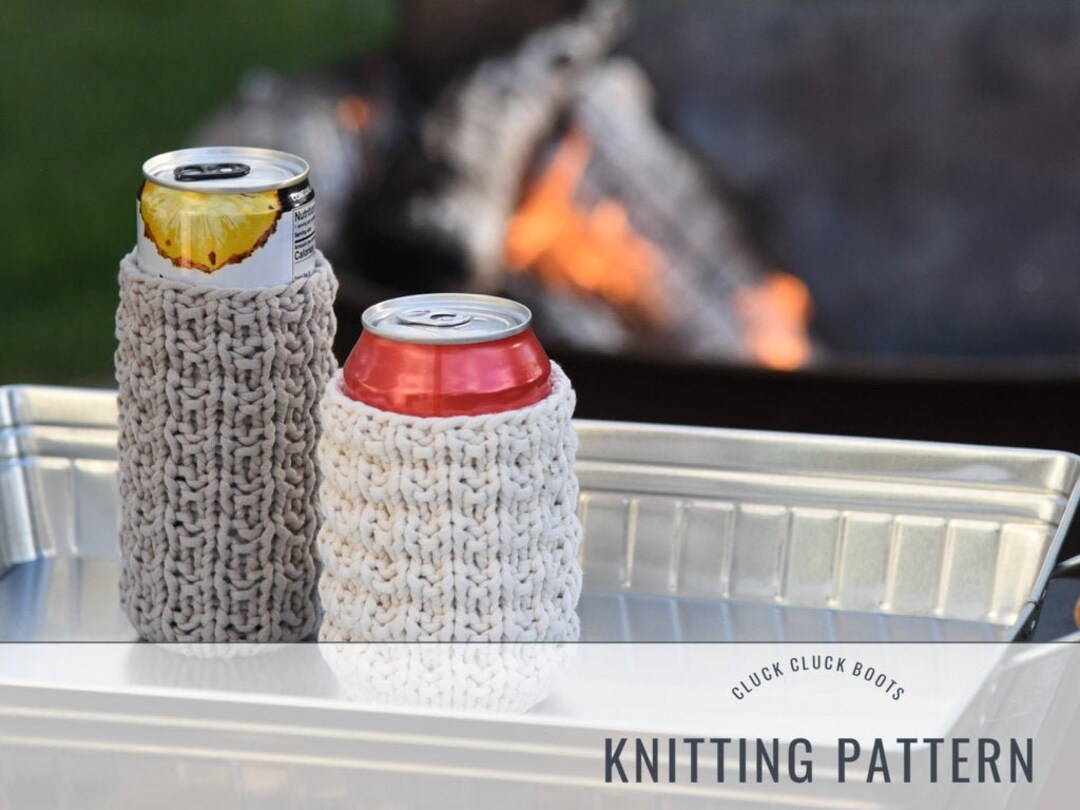 DOCKSIDE Beverage Cozy Knitting PATTERN | Includes Two Sizes | Can ...