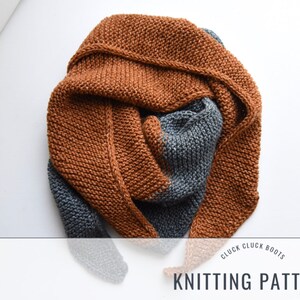 ROWAN Two Color Scarf Knitting PATTERN | Knit Shawl | Beginner Scarf ...