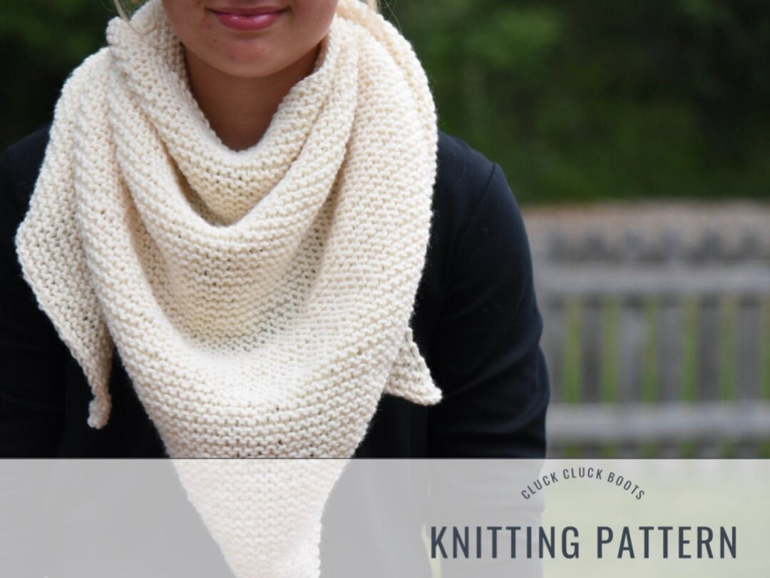 NEVA Triangle Scarf Knitting PATTERN | Knit Shawl | Beginner Scarf ...
