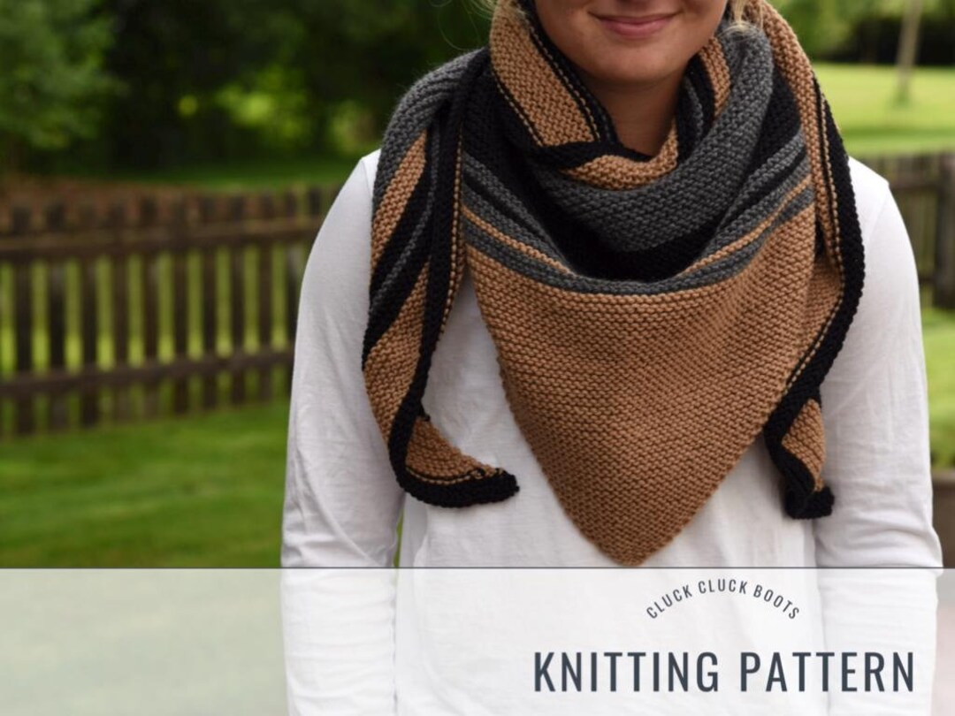 PERRY Triangle Scarf Knitting PATTERN | Knit Shawl | Beginner Scarf ...