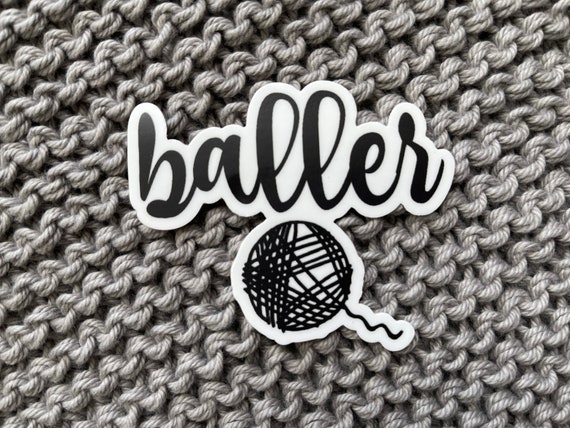 BALLER Knitting Sticker Crochet Sticker Water Bottle - Etsy