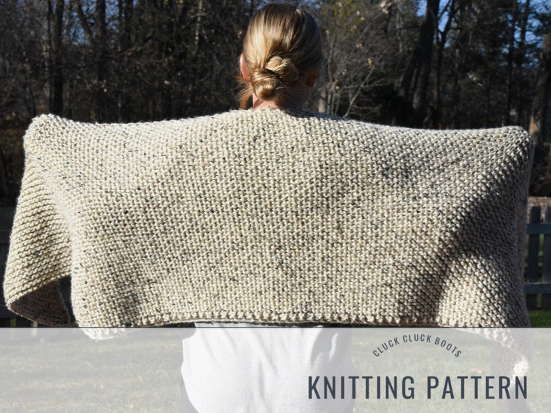 MARLOWE Blanket Wrap Knitting PATTERN | Knit Shawl | Easy Wrap | Chunky ...