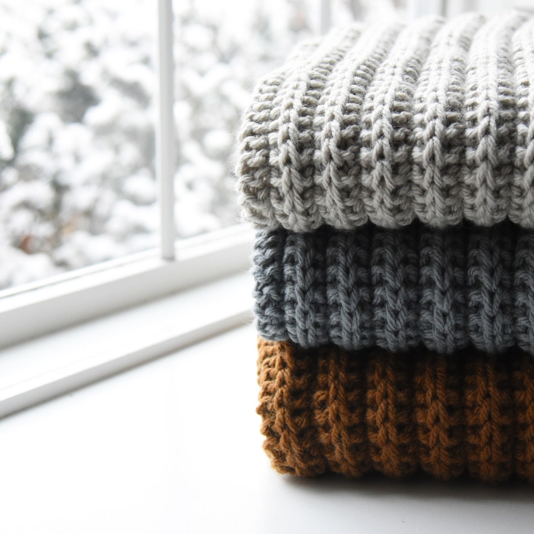 SPENCER Chunky Knit Ribbed Scarf Choice of Color Mens Womens Open Ended ...