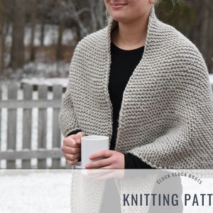 KITTRICK Blanket Wrap Knitting PATTERN | Knit Shawl | Easy Wrap ...