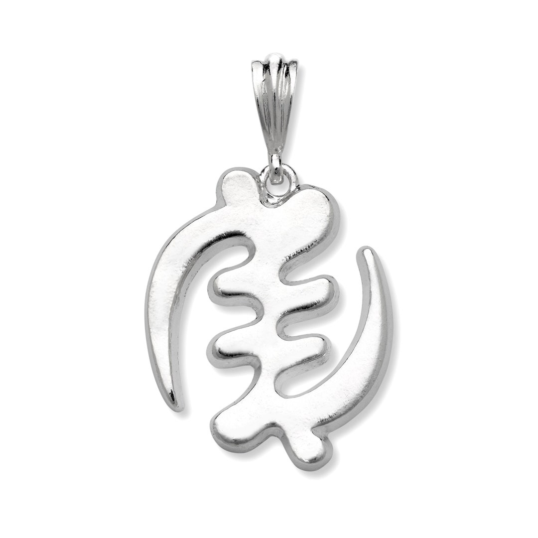 Large Gye Nyame .925 Sterling Silver Pendant, Adinkra Symbol Jewelry ...