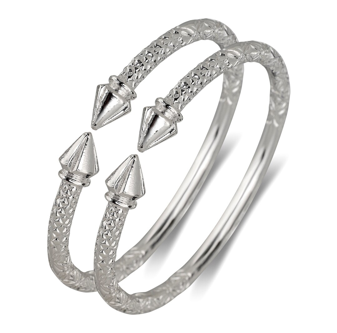 Arrow Ends .925 Sterling Silver West Indian Bangles for Men, Woman, 1 ...
