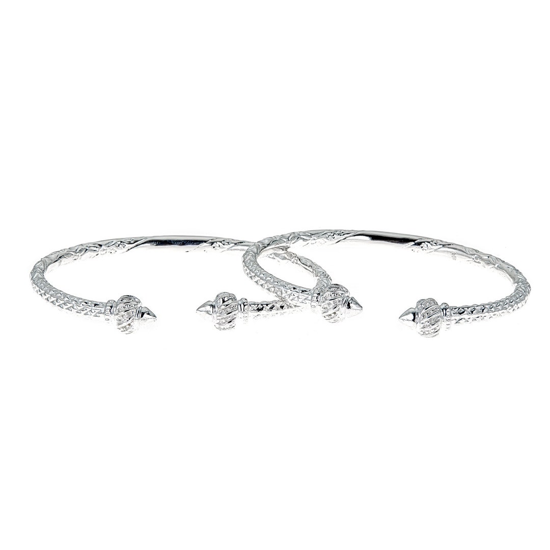 Silver Cuff Bracelet Bangle Carribean Taj Mahal Ridged Arrow .925 ...
