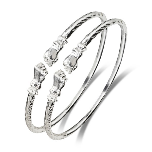 Sterling Silver Bangle Bracelet Set - Etsy