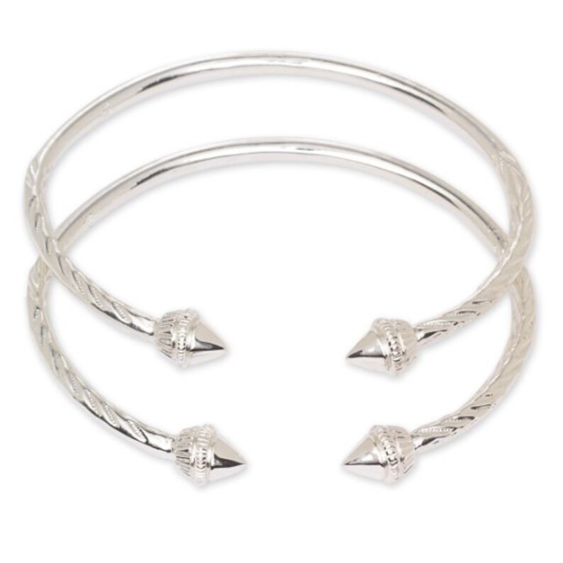 Elegant Pointed Ends .925 Sterling Silver West Indian Bangles - Etsy