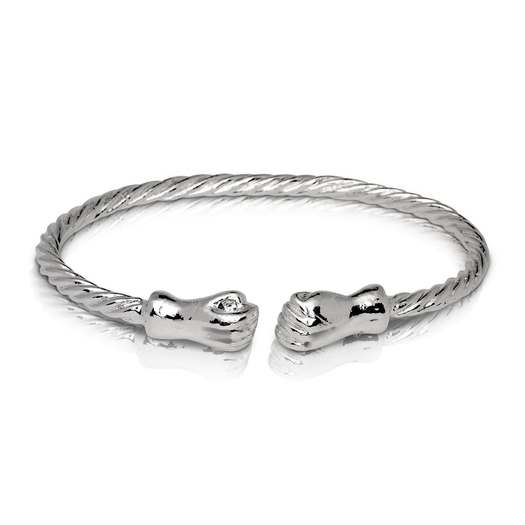 Coiled Rope .925 Sterling Silver West Indian Bangle W. Fist - Etsy