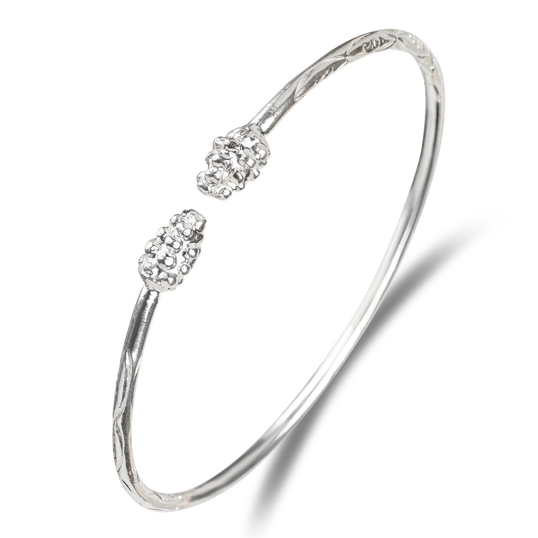 Solid .925 Sterling Silver West Indian Bangles Bangle Cuff Bracelet ...