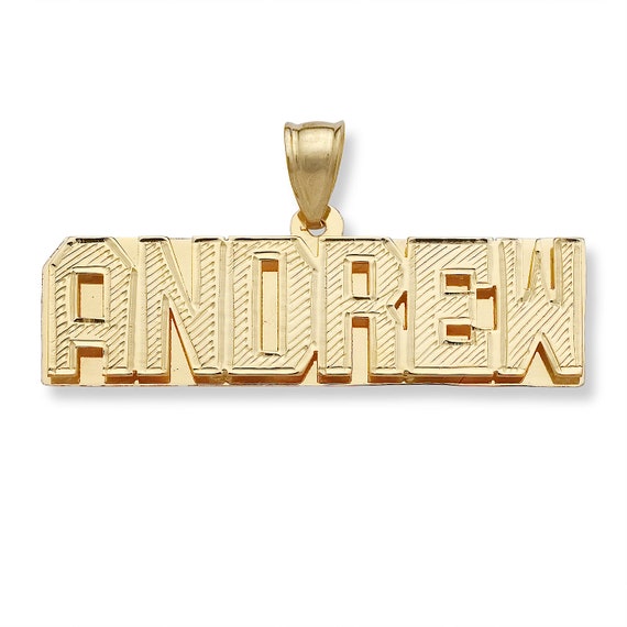 Block Gold Double Nameplate Necklace - Etsy