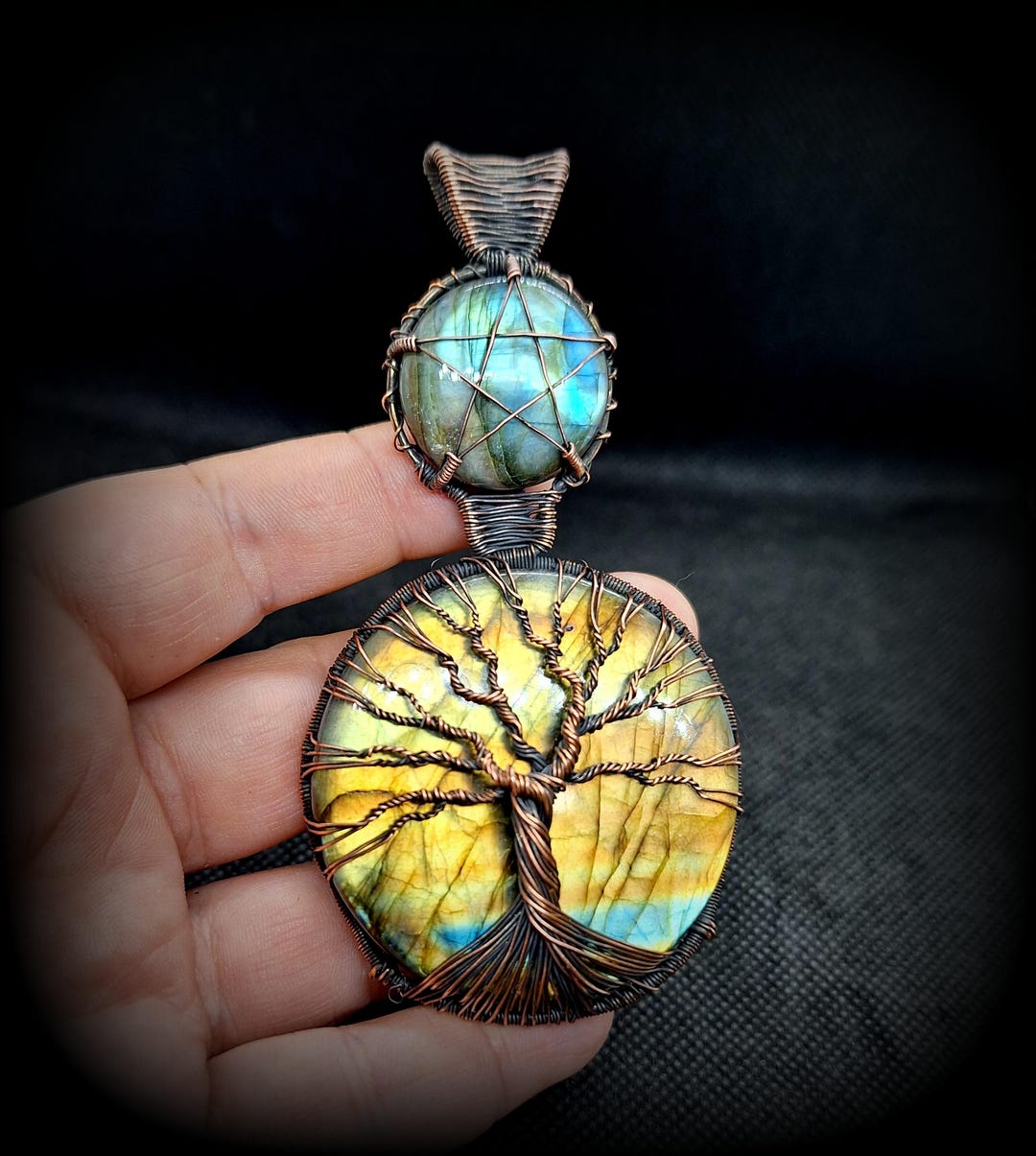 Labradorite Tree of Life Pentacle Pendant, Tree of Life Jewellery ...