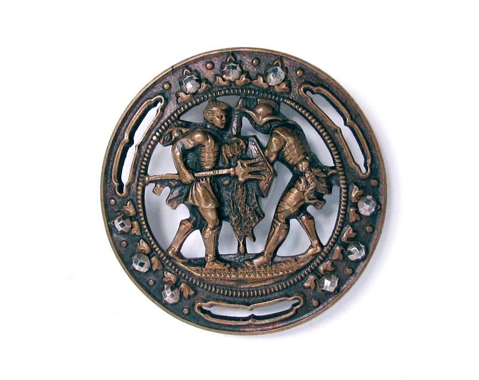 Large Collectible Gladiator Theme Button From the Late 19th Century of ...