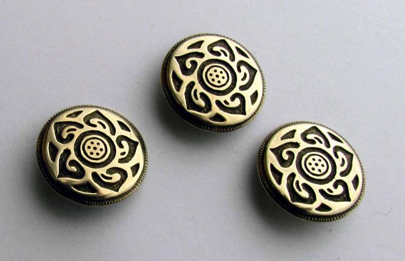 Shank Button Fiber Arts Made in USA Jewelry Making Flower | Etsy