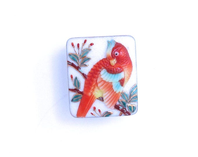 Tokishane Arita Porcelain Bird Button With the Design in Relief ...