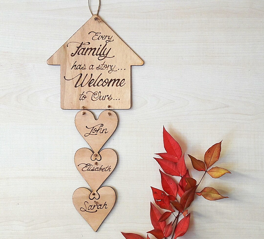 Custom Wood Family Sign Gift With Names, Home Sweet Home, Wood Home ...