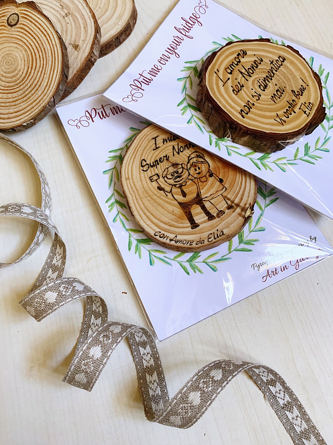 Mothers Day Magnet Wood Slice Card Gift Unique Mother's - Etsy