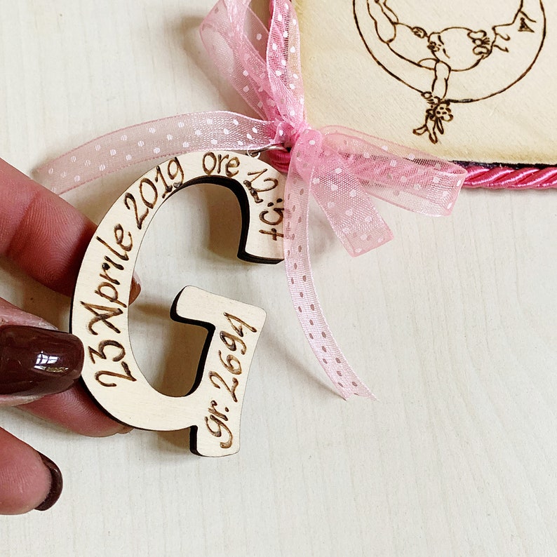 Birth Announcement Wood Sign Birth Ribbon Newborn Gift | Etsy