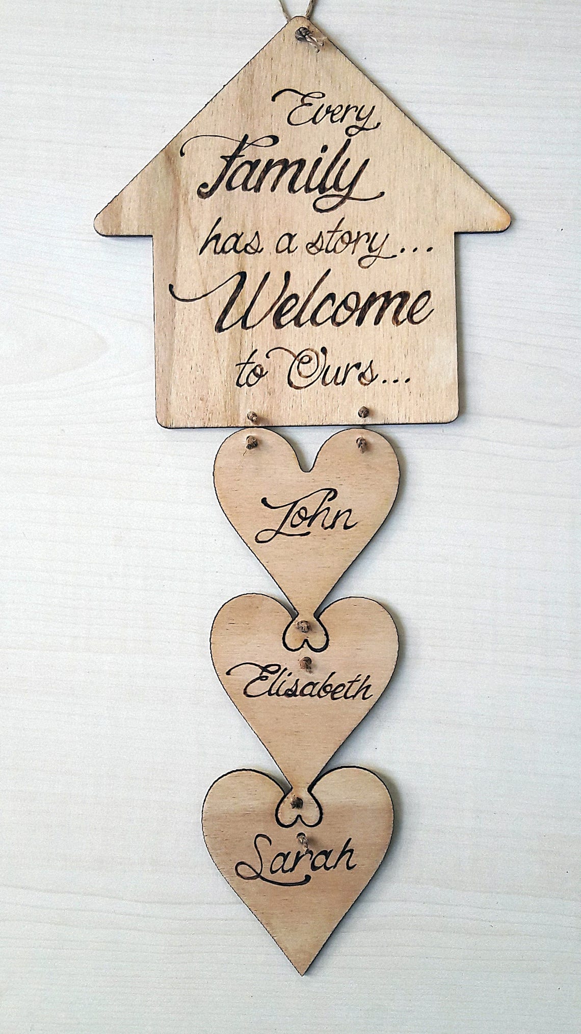 Custom Wood Family Sign Gift With Names, Home Sweet Home, Wood Home ...