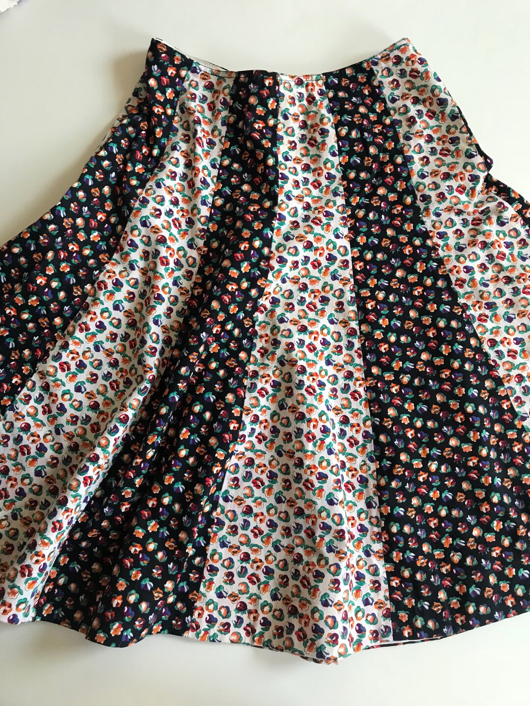 BOHO SKIRT Cotton Swing Style Petit Rose Pattern Picato Size Small ...